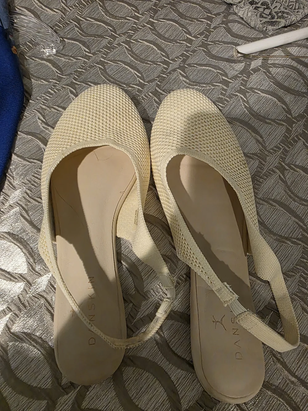 Danskin | Shoes | Danskin Cream Knit Slingback Flats | Poshmark